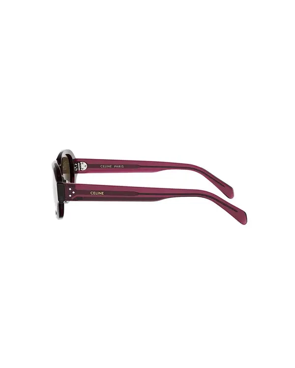 Celine 52mm Round Frame Sunglasses - Shiny Red
