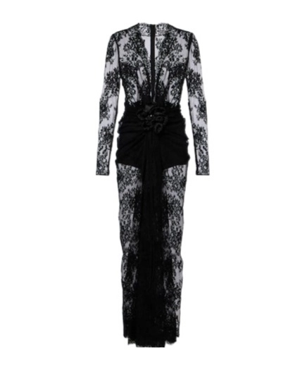 Dolce & Gabbana Gathered Cotton-blend Lace Maxi Dress