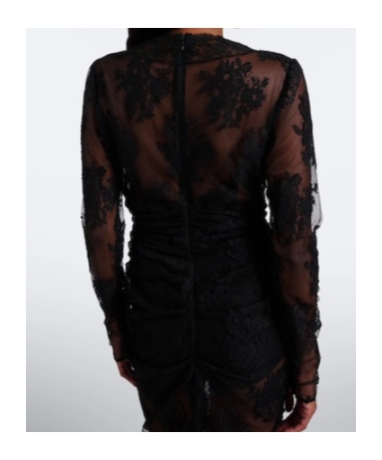 Dolce & Gabbana Gathered Cotton-blend Lace Maxi Dress