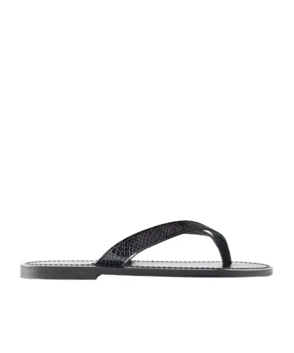 K.JACQUES Flat Thong Sandals - Black