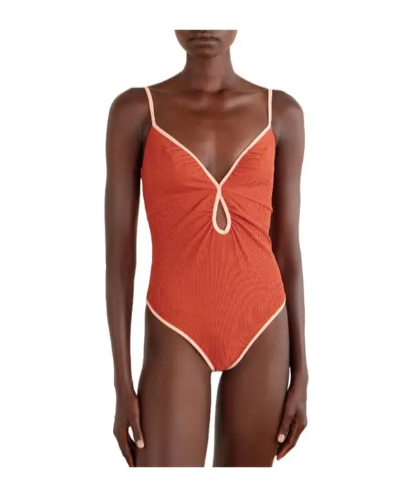 Johanna Ortiz Vneck Cutout Onepiece Swimsuit