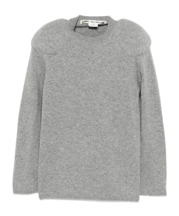 Comme Des Garçons Crewneck Padded-shoulder Jumper - Grey