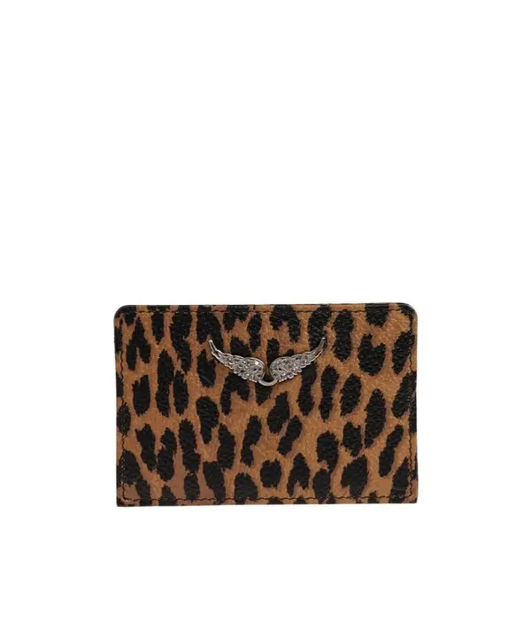 Zadig&Voltaire Voltaire Printed Card Holder Wallet - Brown