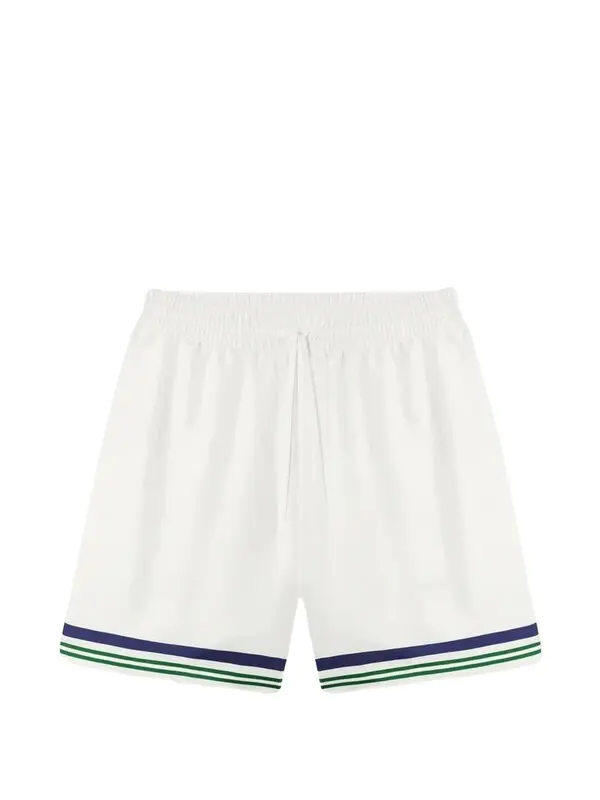 Casablanca Silk Twill Hotel-print Shorts - White