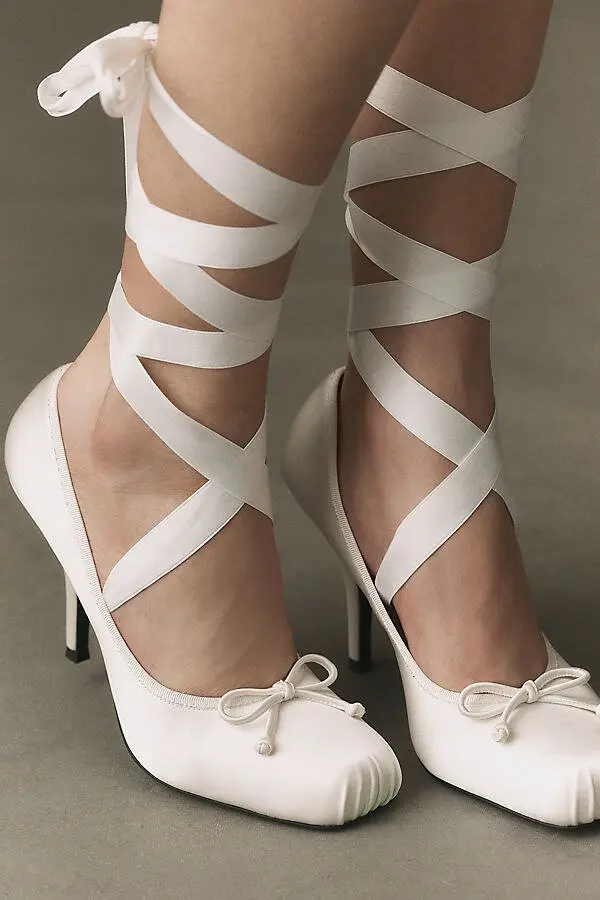 Jeffrey Campbell Nympha Satin Tie-up Pumps