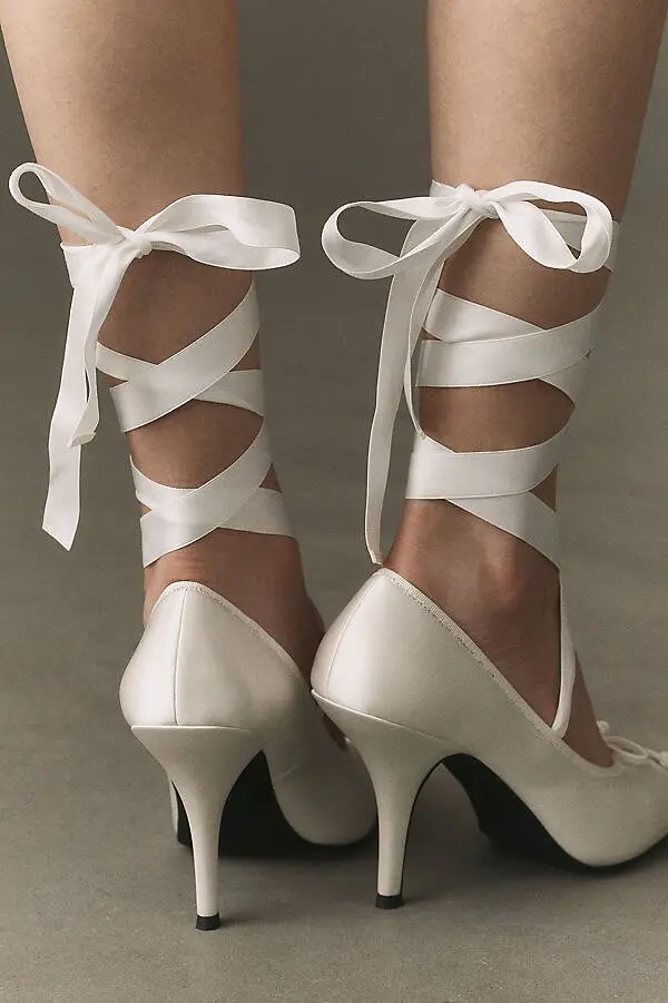 Jeffrey Campbell Nympha Satin Tie-up Pumps