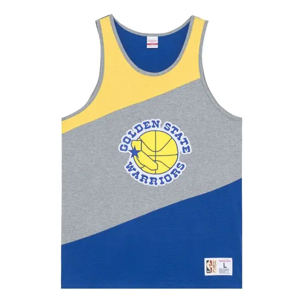 Mitchell & Ness X Nba Hwc Colorblocked Cotton Tank 'golden State Warriors