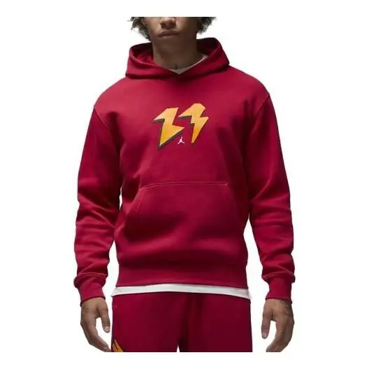 JORDAN Flight Mvp Fleece Pullover Hoodie 'red