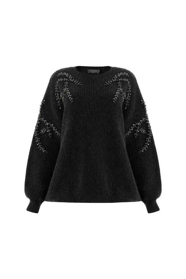 EXQUISE Grace Crew Neck Long Sleeve Sweater