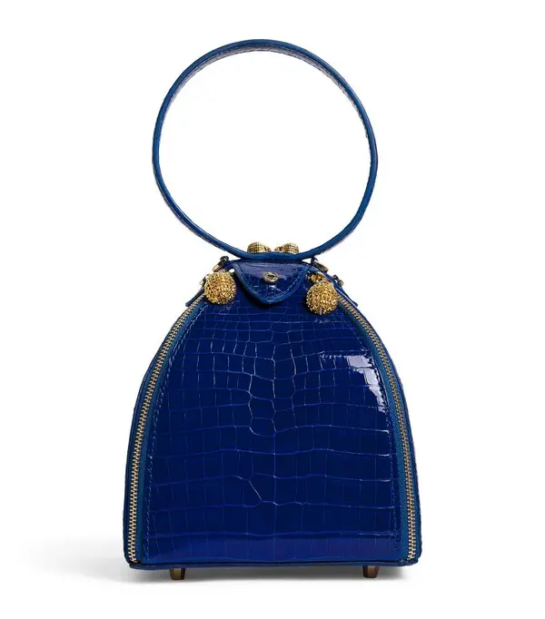 ETHAN K Crocodile Leather Duchess Top-handle Bag