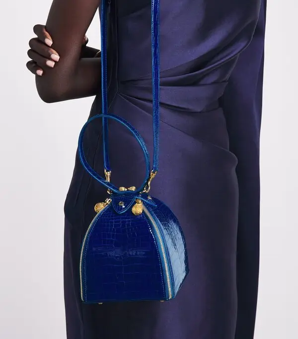 ETHAN K Crocodile Leather Duchess Top-handle Bag