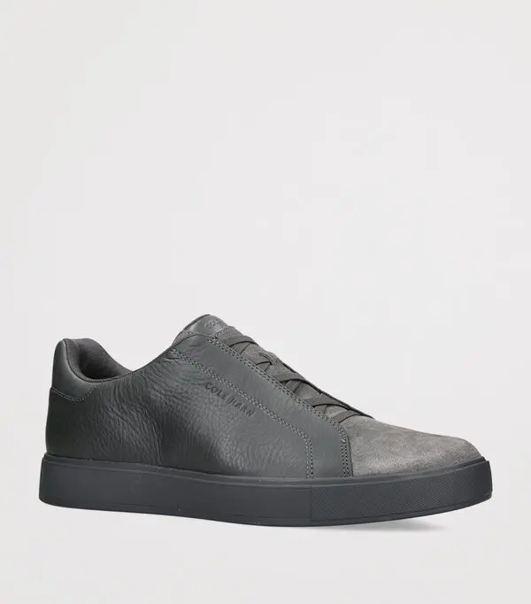 Cole Haan Leather Grandprø Luxe Slip-on Sneakers - Grey