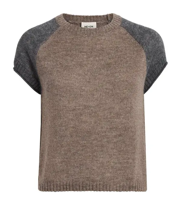 ME+EM Merino Wool-cashmere-silk Sweater Top - Brown