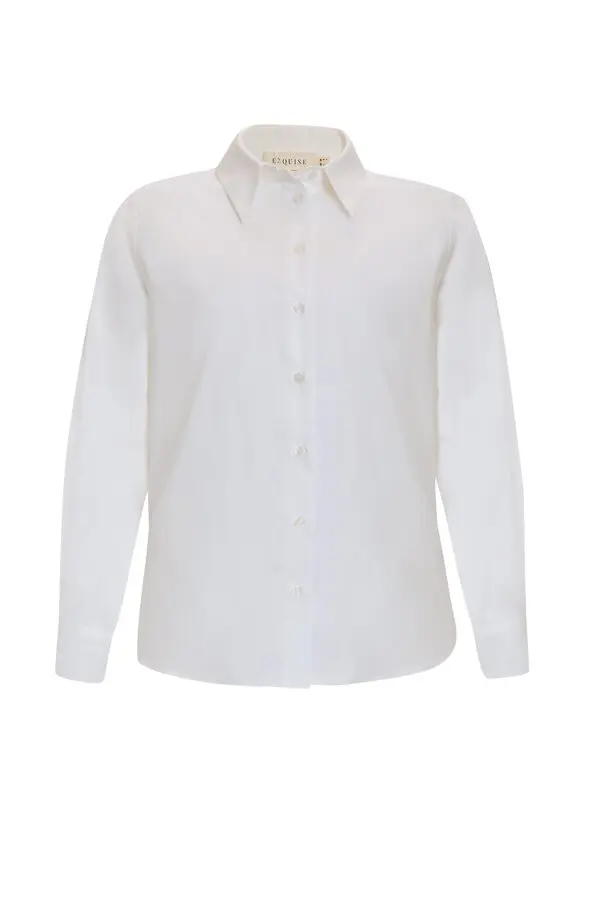 EXQUISE Neutrals Inara Shirt Buttoned Woven Shirt Ecru