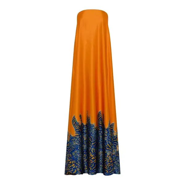 BELYED HANDCRAFT Yasmine – Strapless Silk Maxi Dress Belyed - Orange