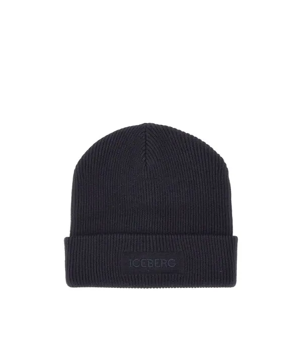 Iceberg Logo-embroidered Knitted Beanie Hat