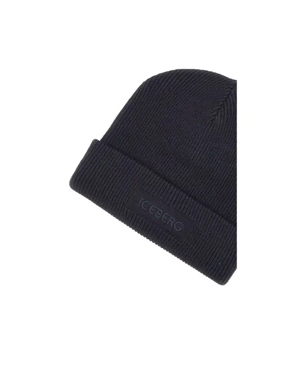 Iceberg Logo-embroidered Knitted Beanie Hat