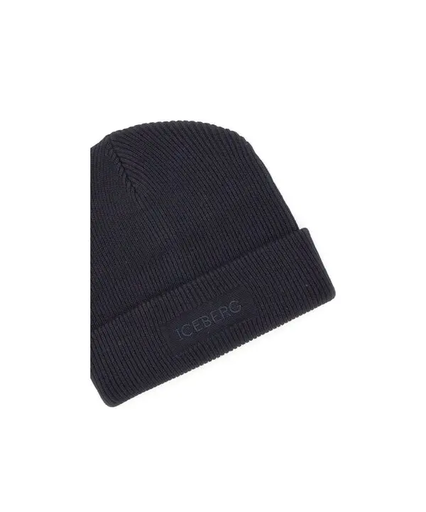 Iceberg Logo-embroidered Knitted Beanie Hat
