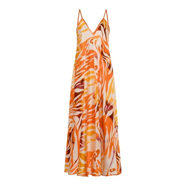 BELYED HANDCRAFT Floriane – Printed Crepe Silk Maxi Dress Belyed