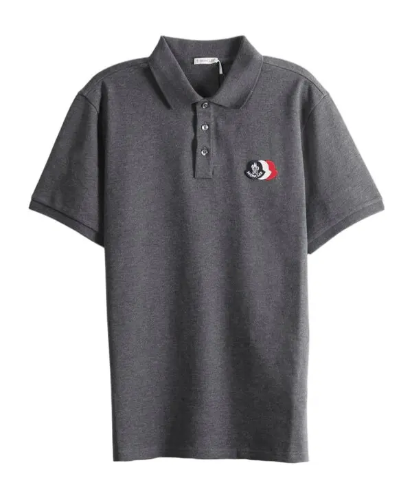 Moncler Shark Patch Piquet Polo Shirt