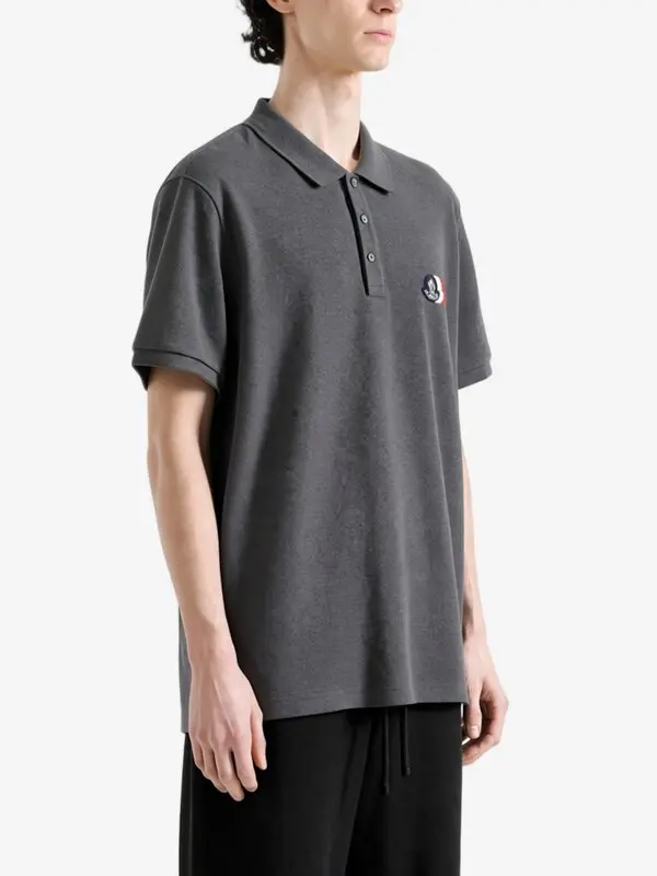 Moncler Shark Patch Piquet Polo Shirt