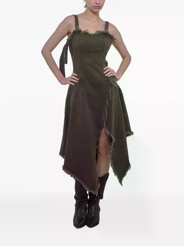 VIVAMUS Fringe-trimmed Open-back Dress
