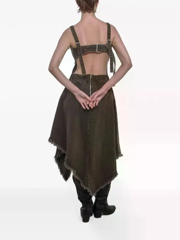 VIVAMUS Fringe-trimmed Open-back Dress
