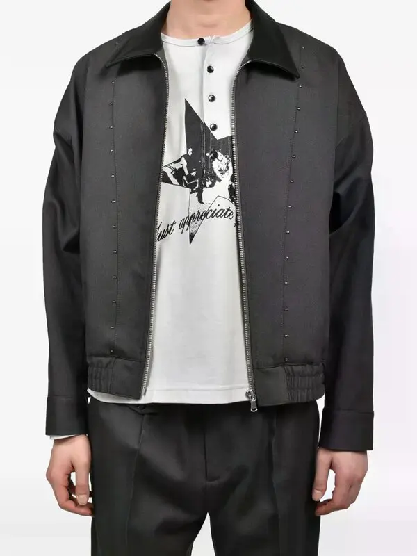 CEDARWOOD Studded Wool Bomber Jacket
