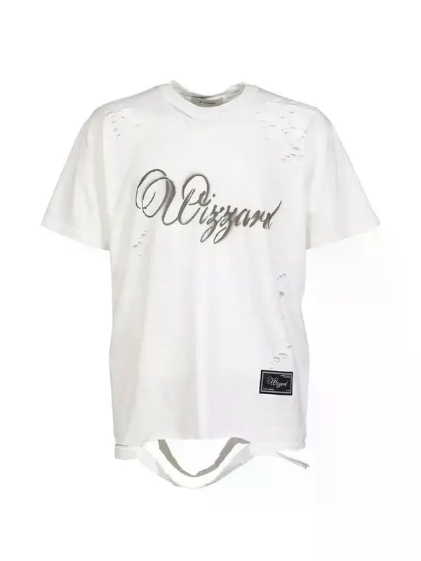 WIZZARD Distressed Graphic-print T-shirt