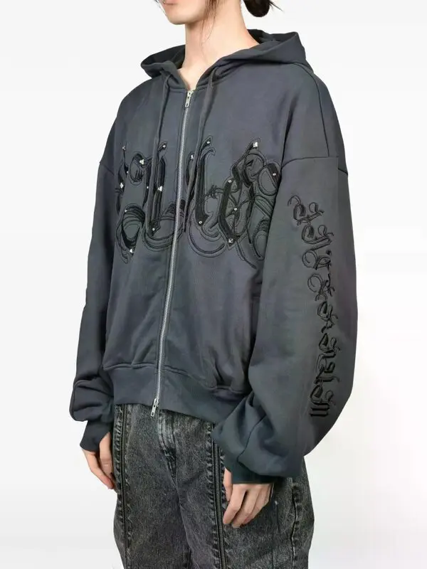 FINE CHAOS Washed Chaos Embroidered Hoodie