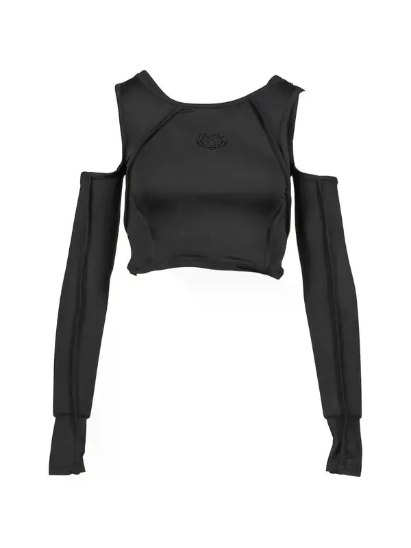 VIVAMUS Layered Cold-shoulder Top