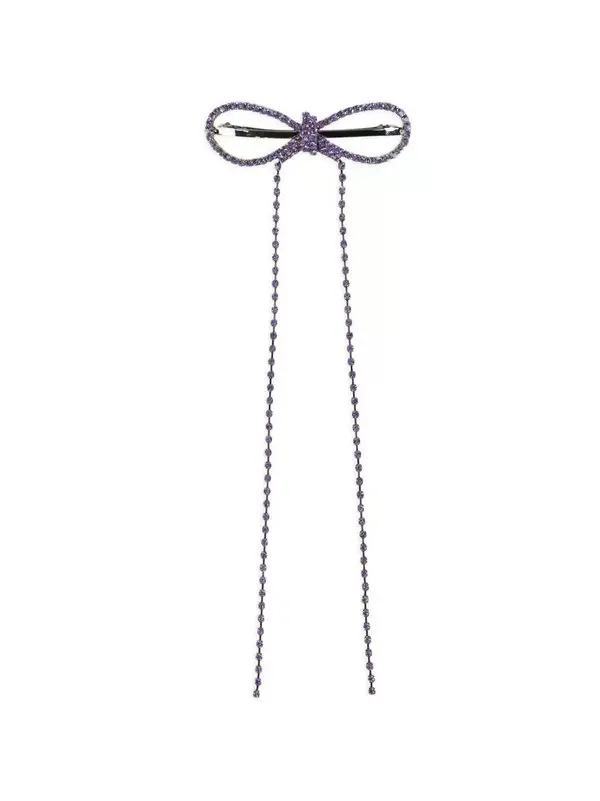 YELLOWSWALLOW Crystal Embellished Bow Hair Clip