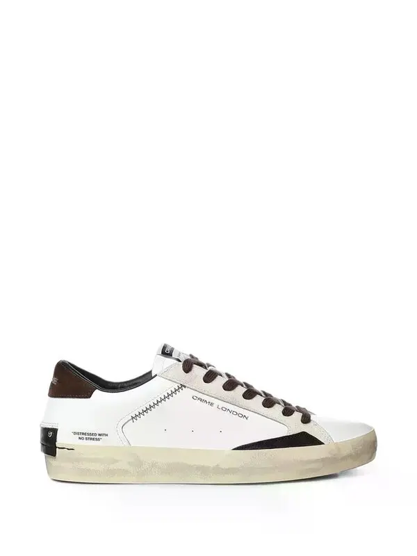 CRIME LONDON Distressed Leather Sneakers
