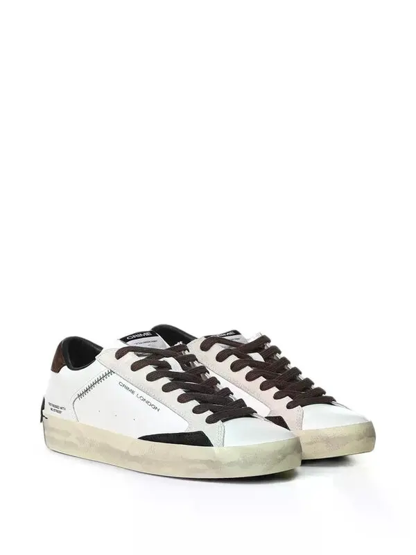 CRIME LONDON Distressed Leather Sneakers