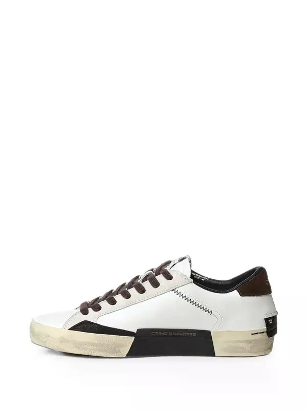 CRIME LONDON Distressed Leather Sneakers