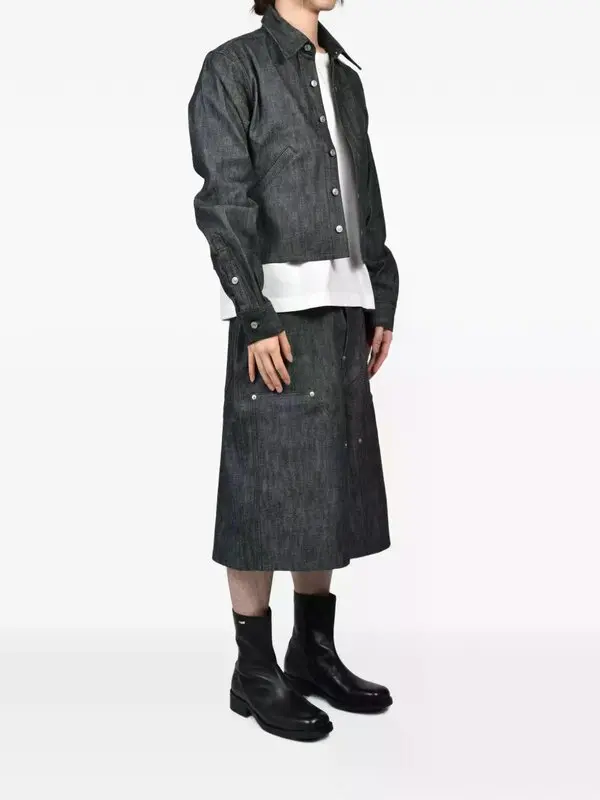 RIVET & HIDE Cropped Denim Shirt Jacket