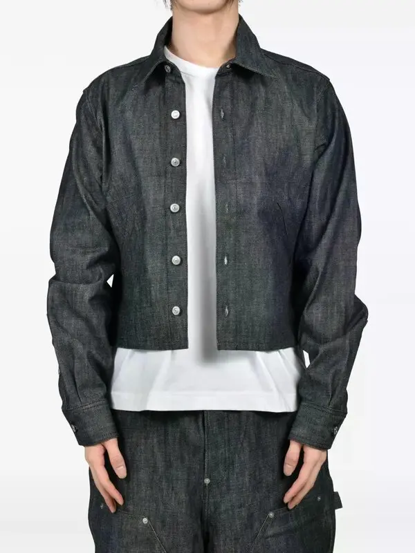 RIVET & HIDE Cropped Denim Shirt Jacket