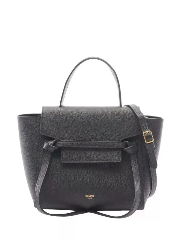 Celine 2000-2026 Nano Grained Calfskin Belt Bag Satchel - Black