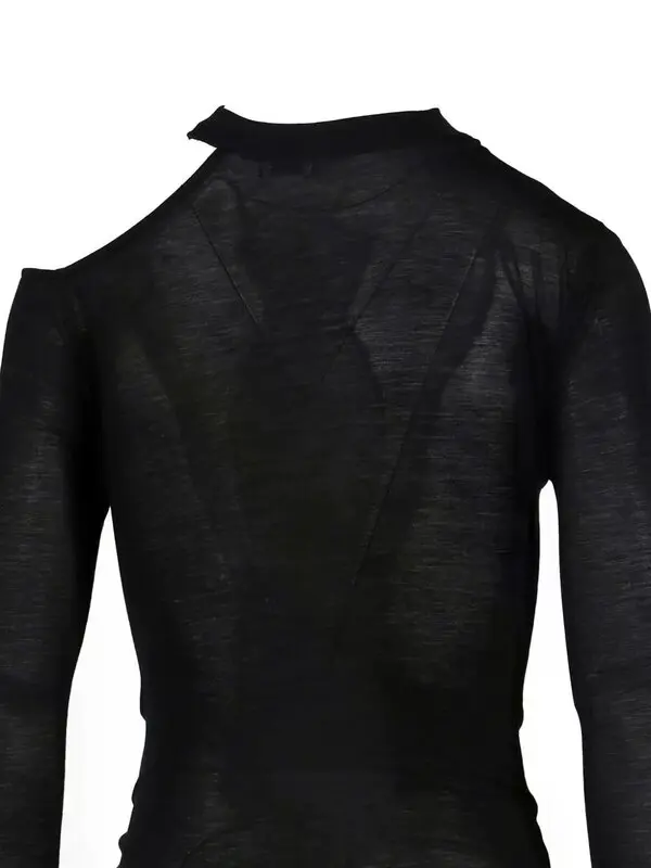 VIVAMUS Gathered Cold-shoulder T-shirt
