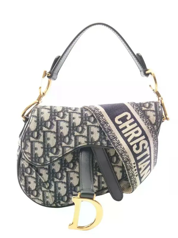 Dior 2000-2026 Mini Oblique Canvas Saddle Bag Satchel