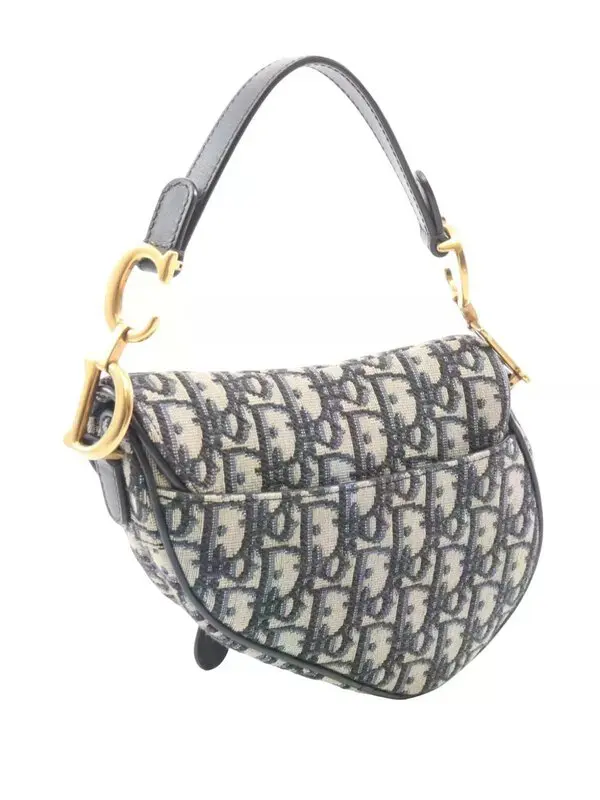 Dior 2000-2026 Mini Oblique Canvas Saddle Bag Satchel
