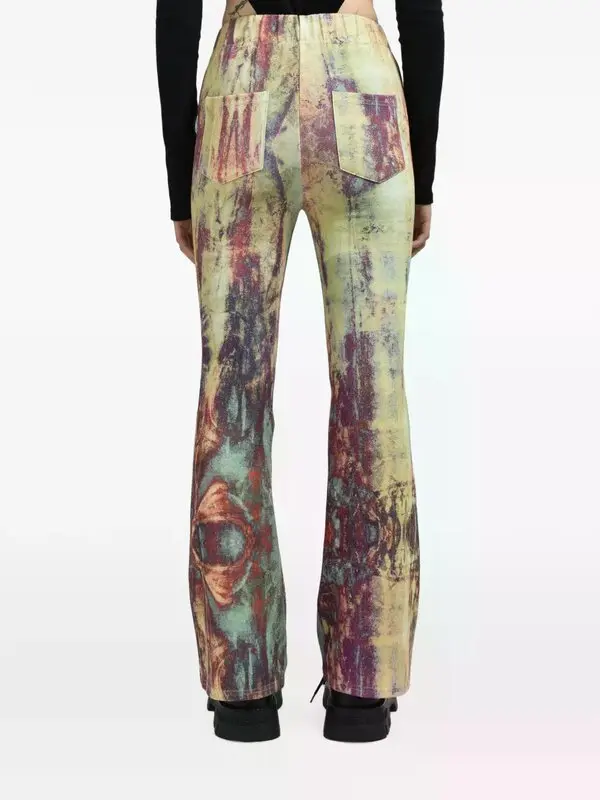 VIVAMUS Earth Tie-dye Flared Trousers