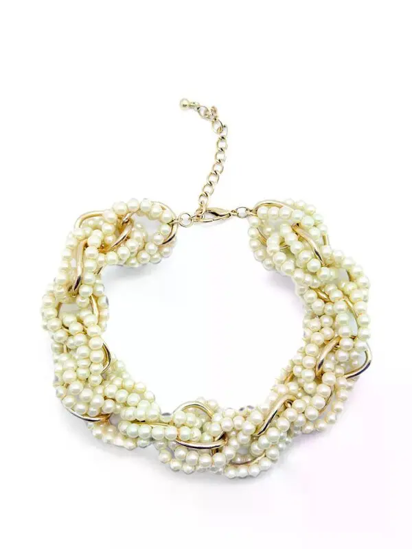JENNIFER GIBSON JEWELLERY 2010s Faux-pearl Twisted Necklace - Gold