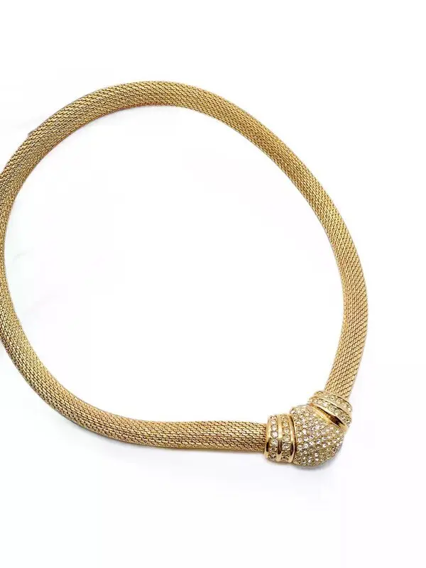 Dior 1980s Mesh Rhinestone Necklace