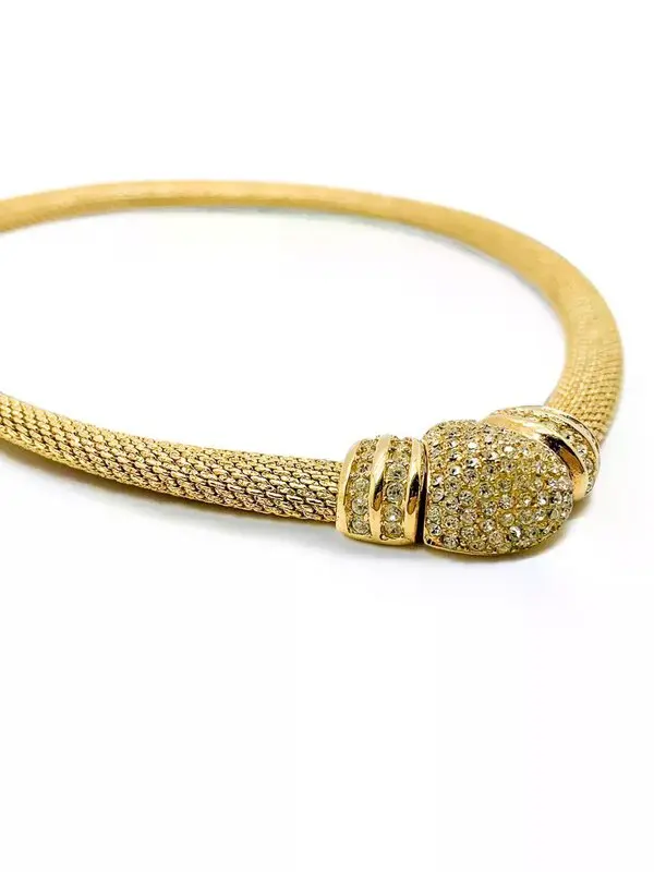 Dior 1980s Mesh Rhinestone Necklace