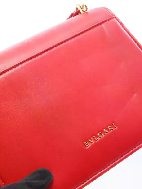 BVLGARI 2010-2026 Leather Serpenti Forever Maxi Chain Top Handle Bag Satchel - Red
