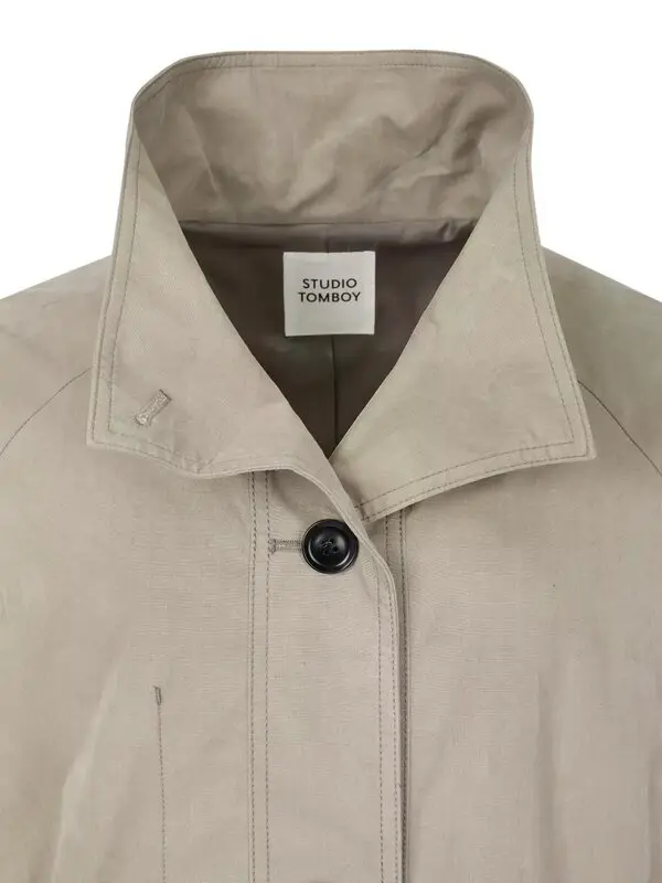 STUDIO TOMBOY Belted Button-front Single-breasted Coat