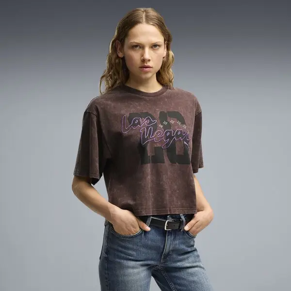 PUMA Las Vegas Oversized Graphic T-shirt - Brown