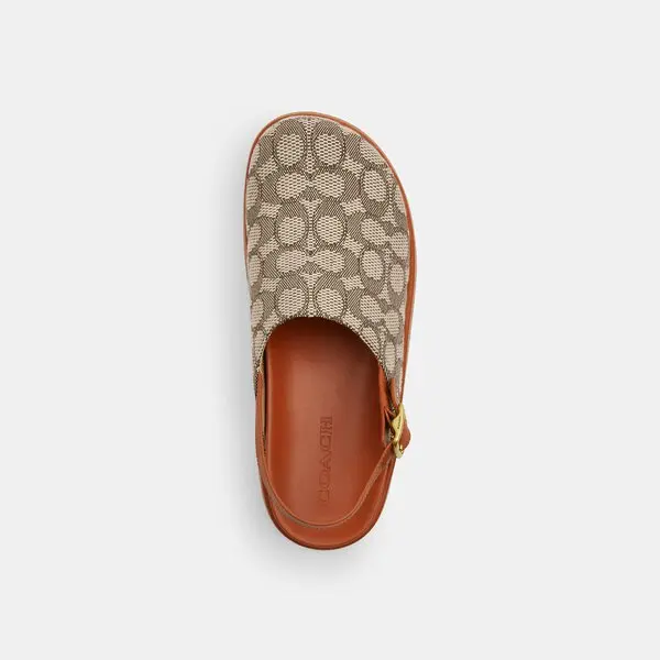 COACH OUTLET Sculpted C Platform Clog In Signature Textile Jacquard