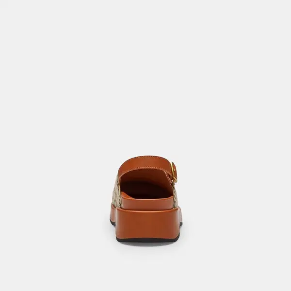 COACH OUTLET Sculpted C Platform Clog In Signature Textile Jacquard